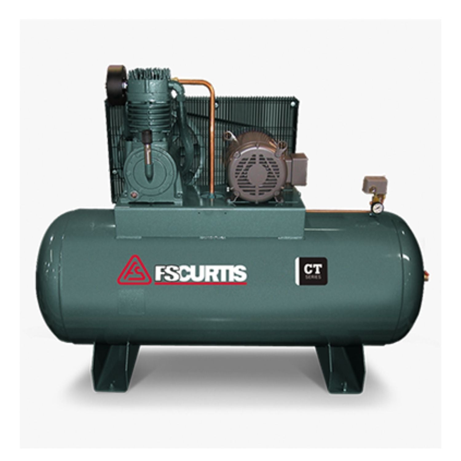 FS-Curtis CT10 120G Horizontal 10HP Two-Stage Simplex Air Comp #CT10-H ...